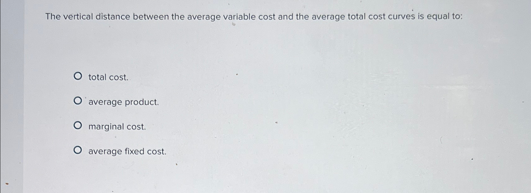 Solved The vertical distance between the average variable | Chegg.com