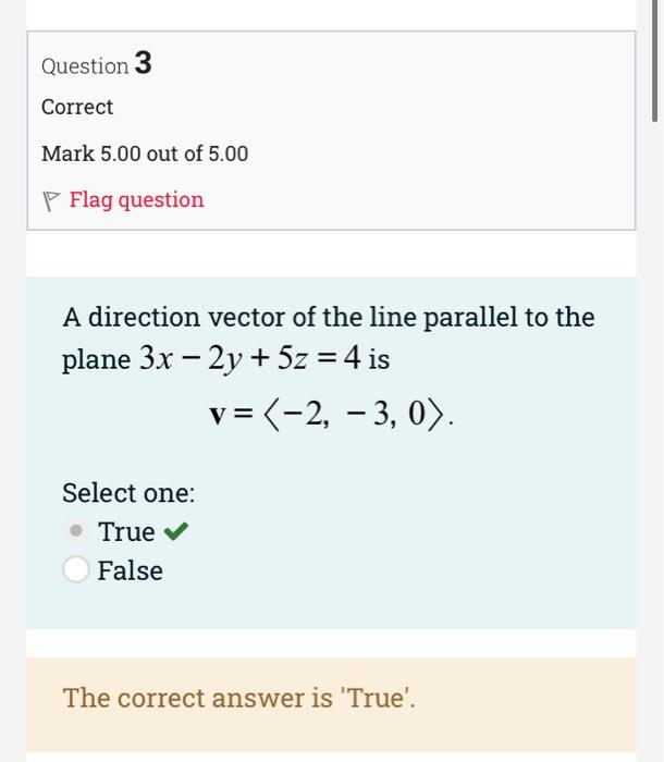 Solved A direction vector of the line parallel to the plane | Chegg.com
