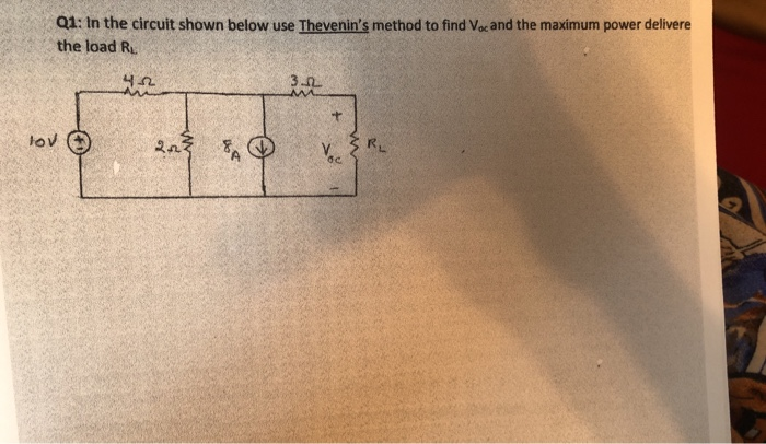Solved Q1: In the circuit shown below use Thevenin's method | Chegg.com