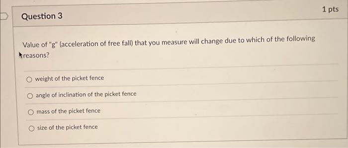 Solved Value of "g" (acceleration of free fall) that you | Chegg.com