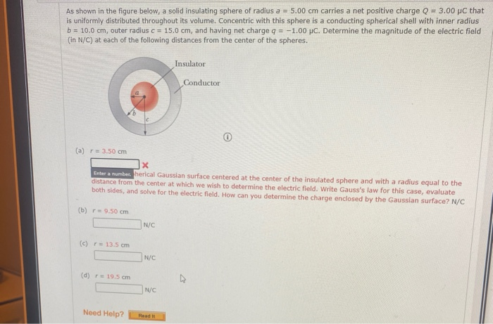 Solved As shown in the figure below, a solid insulating | Chegg.com