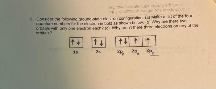 Solved 6. Consider the following ground-state electron | Chegg.com