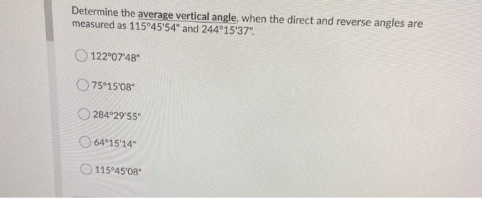 Solved Determine the average vertical angle, when the direct | Chegg.com