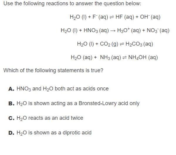 Solved Use the following reactions to answer the question | Chegg.com