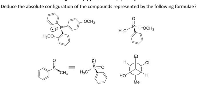 Solved Deduce the absolute configuration of the compounds | Chegg.com