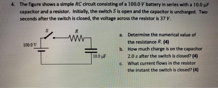 Solved the figure shows a simple RC circuit consisting of a | Chegg.com