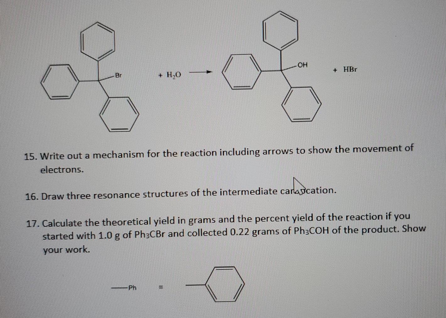 Solved OH + HBT Br + H2O 15. Write out a mechanism for the | Chegg.com