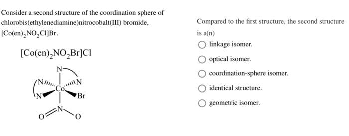 Solved The structure of the coordination sphere of | Chegg.com
