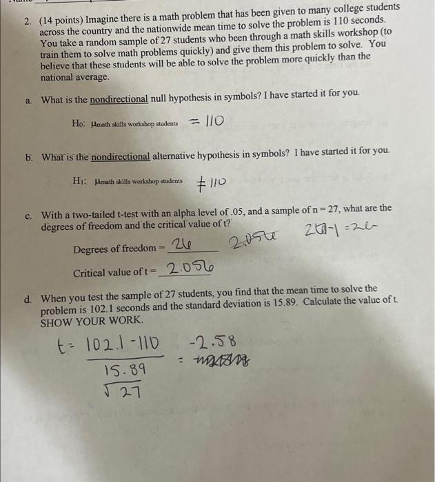Solved 2. (14 points) Imagine there is a math problem that | Chegg.com Solved 2. (14 points) Imagine there is a math problem that | Chegg.com