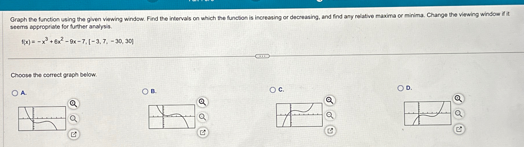 Solved Graph the function using the given viewing window. | Chegg.com