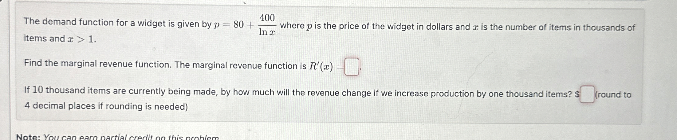 Solved The demand function for a widget is given by | Chegg.com