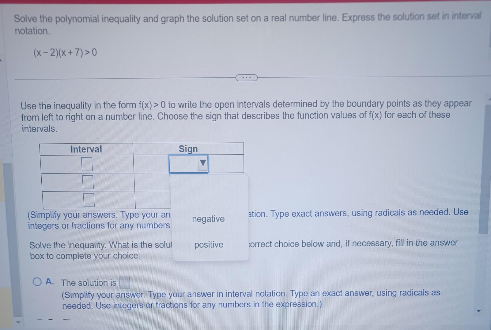 Solved Solve the polynomial inequality and graph the | Chegg.com