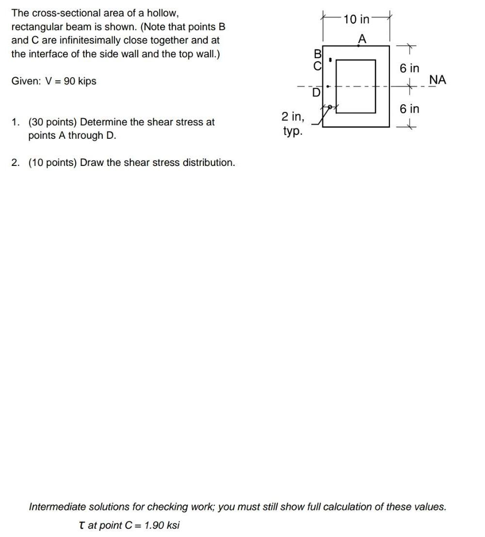Solved 10 in The cross-sectional area of a hollow, | Chegg.com
