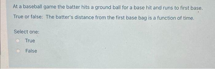 Solved At a baseball game the batter hits a ground ball for | Chegg.com