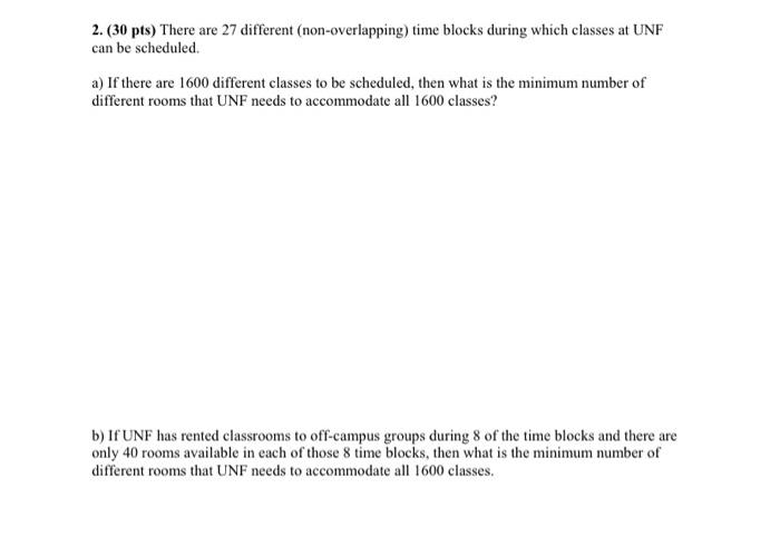 Solved 2. (30 pts) There are 27 different (non-overlapping) | Chegg.com