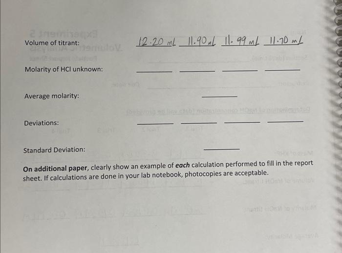 Solved I tried calculating the molarity and standard | Chegg.com