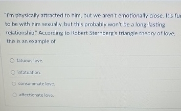 High Quality SOLUTION "Im physically attracted to him, but we aren't ...