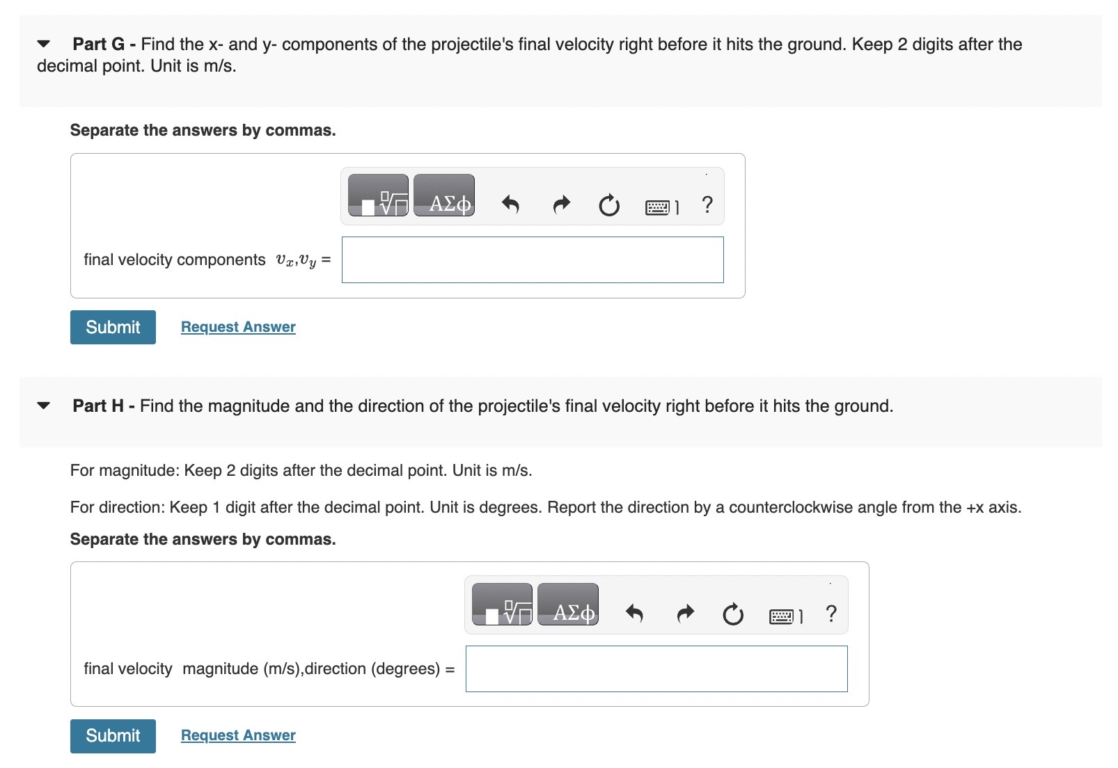 Solved A projectile is fired at an initial height h=89.0 ﻿m | Chegg.com