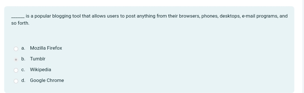 Solved is a popular blogging tool that allows users to post | Chegg.com