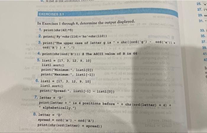 Solved In Exercises 1 through 8 , determine the output | Chegg.com