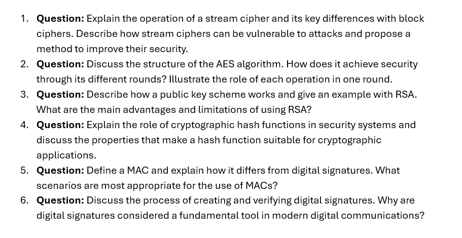 Solved Question: Explain the operation of a stream cipher | Chegg.com