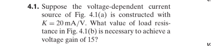 Solved 4.1. Suppose the voltage-dependent current source of | Chegg.com