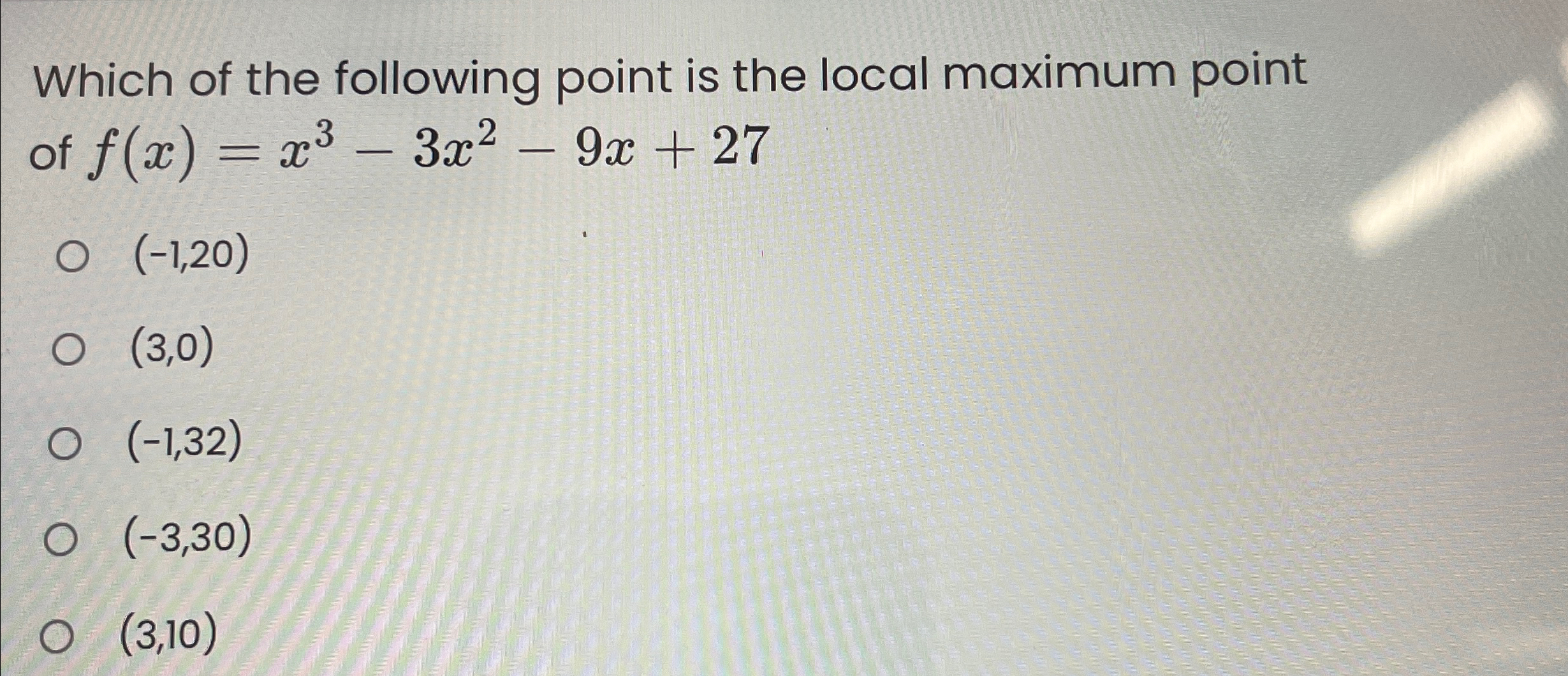 Solved Which of the following point is the local maximum | Chegg.com