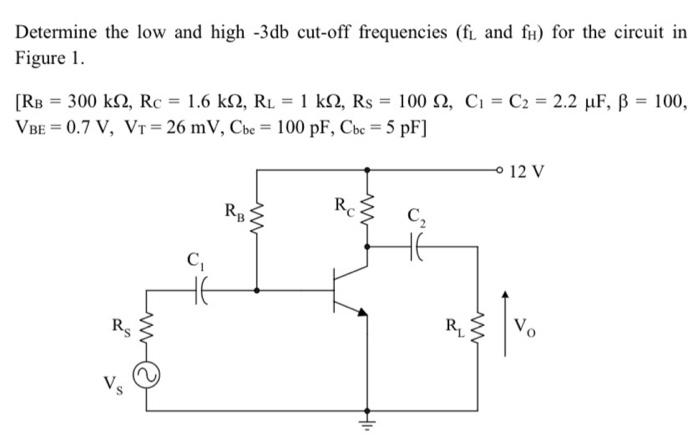 Determine the low and high −3db cut-off frequencies ( | Chegg.com