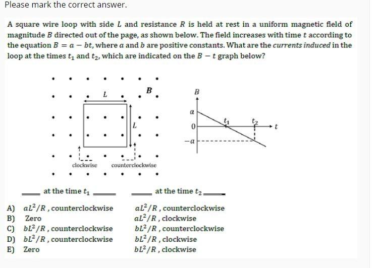 Solved A square wire loop with side L and resistance R is | Chegg.com