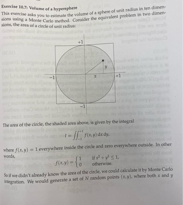 Solved Exercise 10.7: Volume of a hypersphere sions using a | Chegg.com