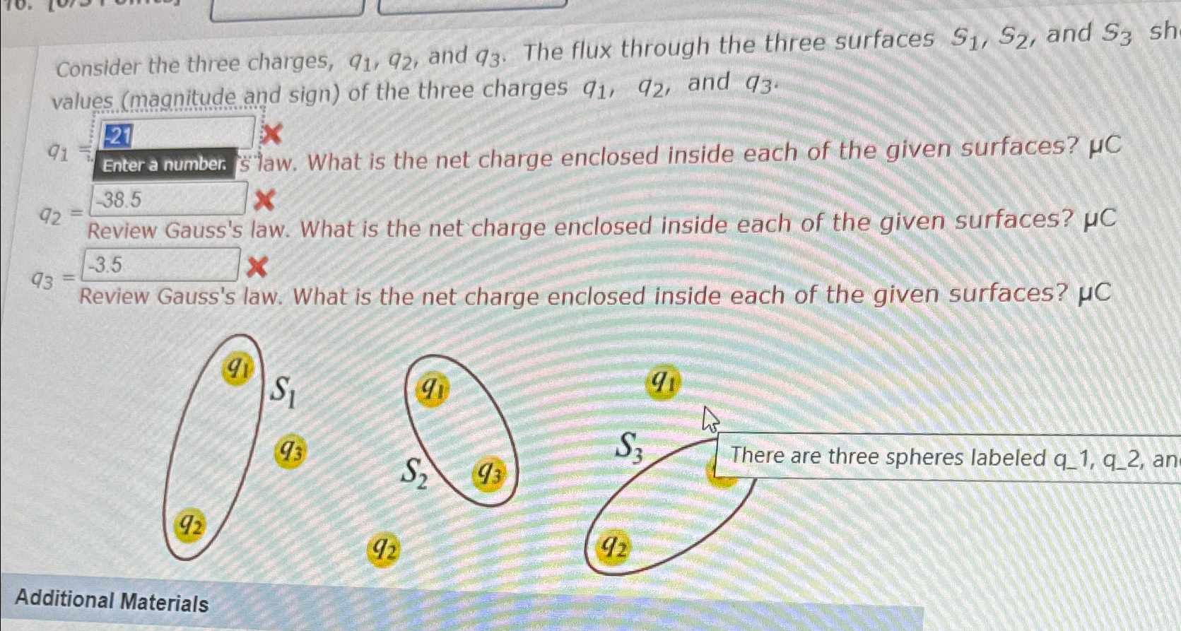 Solved Consider the three charges, q1,q2, ﻿and q3. ﻿The flux | Chegg.com
