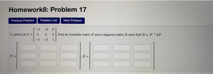 Solved Homework8: Problem 17 Previous Problem Problem List | Chegg.com