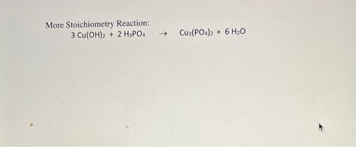 Solved More Stoichiometry Reaction: | Chegg.com
