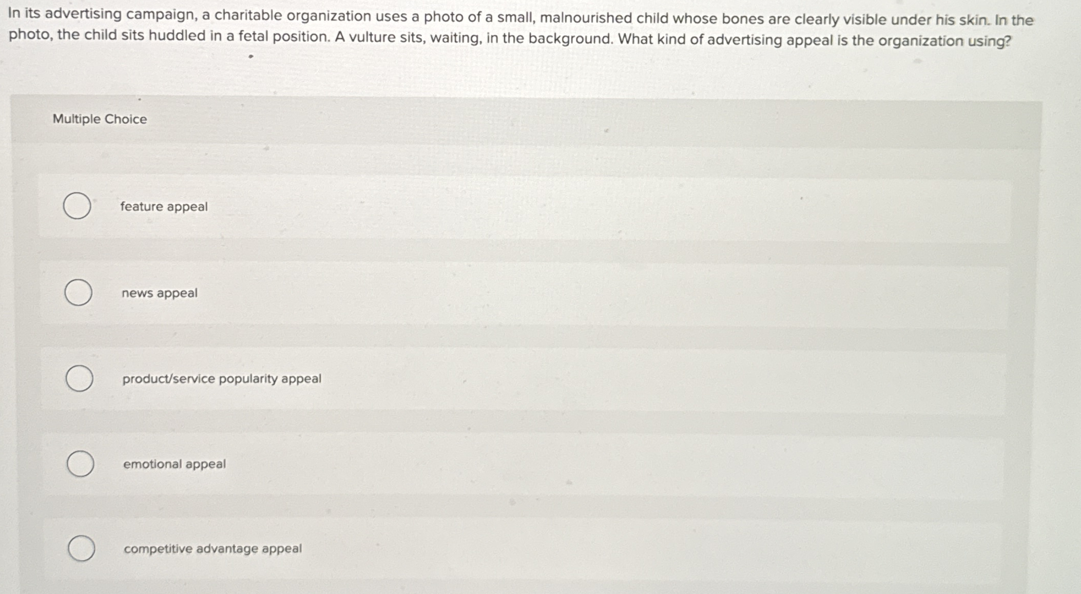 Solved In its advertising campaign, a charitable | Chegg.com