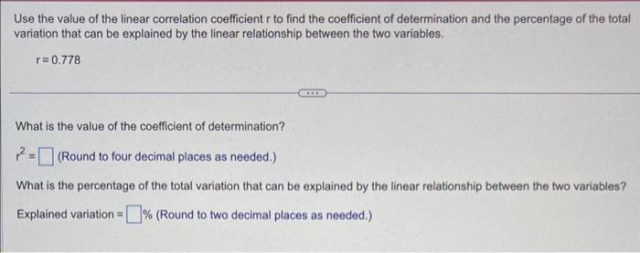 Solved Use the value of the linear correlation coefficient r | Chegg.com