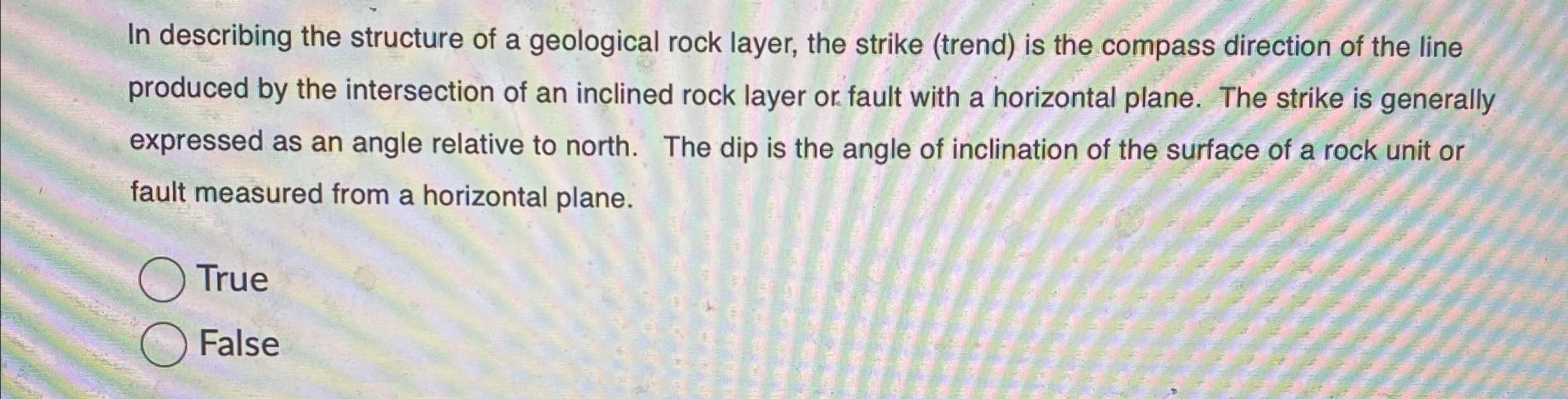 Solved In describing the structure of a geological rock | Chegg.com
