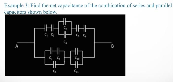 Solved Example 3: Find the net capacitance of the | Chegg.com