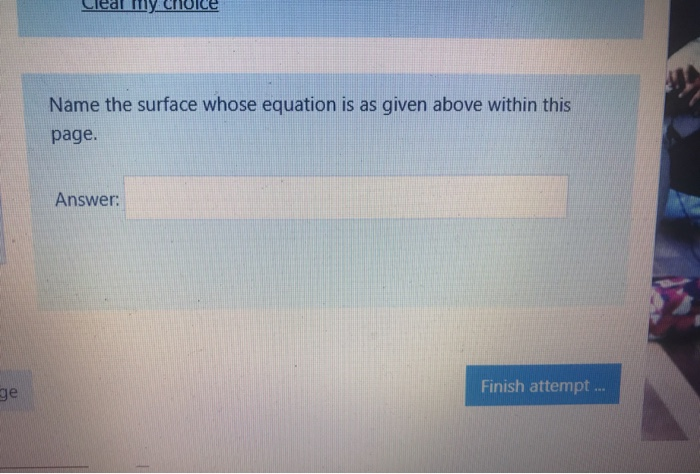 Solved my Name the surface whose equation is as given above | Chegg.com