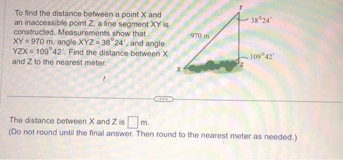 Solved To find the distance between a point X and an | Chegg.com