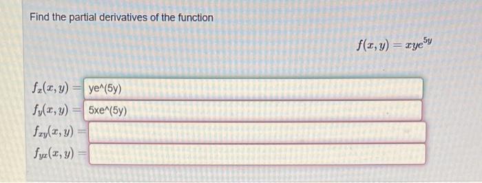 Solved Find the partial derivatives of the function | Chegg.com