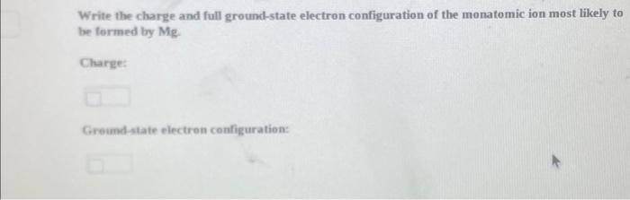 Solved Write The Charge And Full Ground State Electron