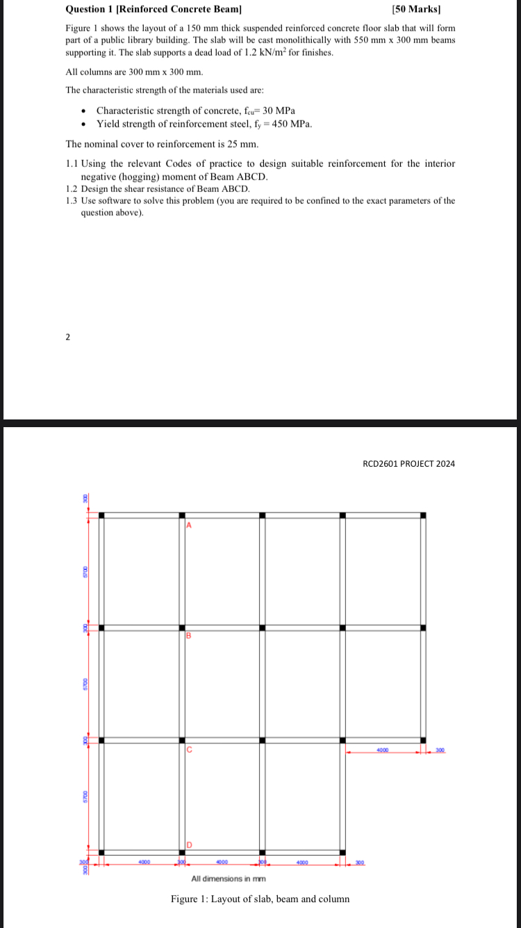 Solved Question 1 [Reinforced Concrete Beam][50 | Chegg.com