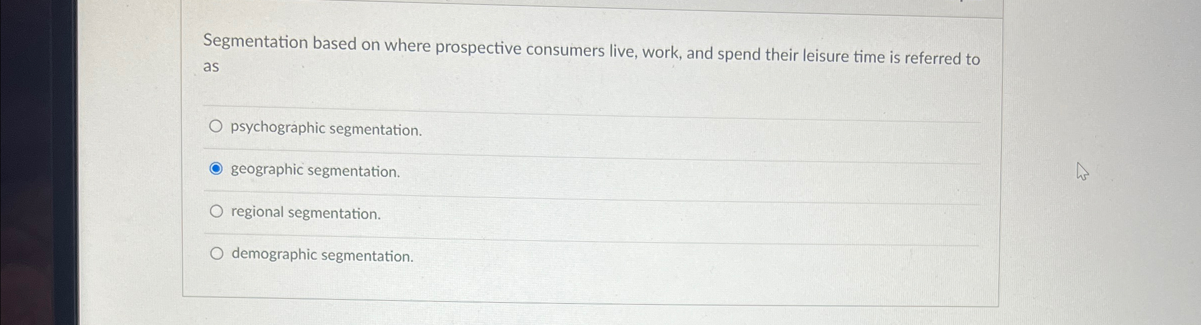 Solved Segmentation based on where prospective consumers | Chegg.com