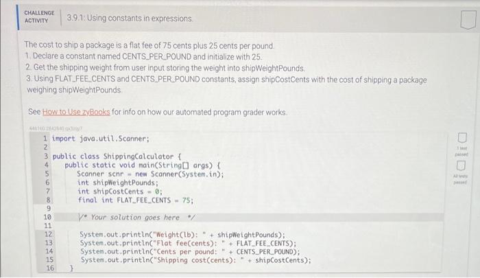 Solved The cost to ship a package is a flat fee of 75 cents | Chegg.com
