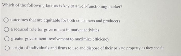 Solved Which of the following factors is key to a | Chegg.com