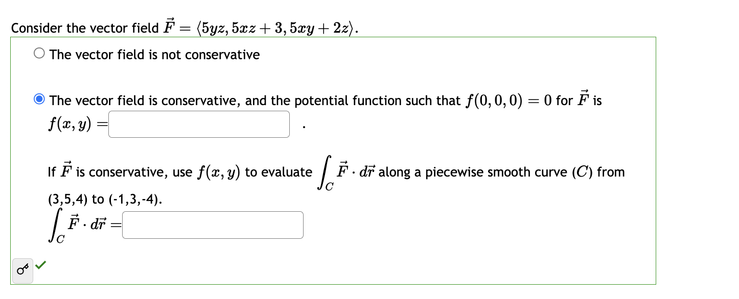 Solved Consider the vector field | Chegg.com