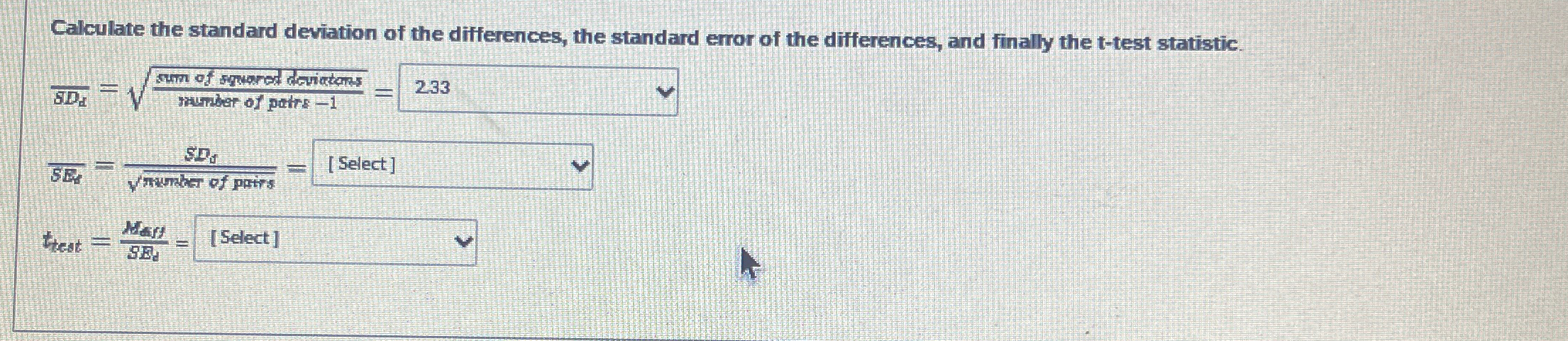 Calculate the standard deviation of the differences, | Chegg.com