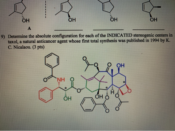Solved ОН он OH 9) Determine the absolute configuration for | Chegg.com
