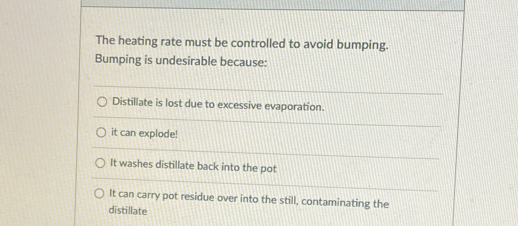 Solved The heating rate must be controlled to avoid bumping. | Chegg.com