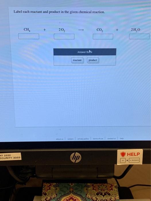 Solved Label each reactant and product in the given chemical | Chegg.com